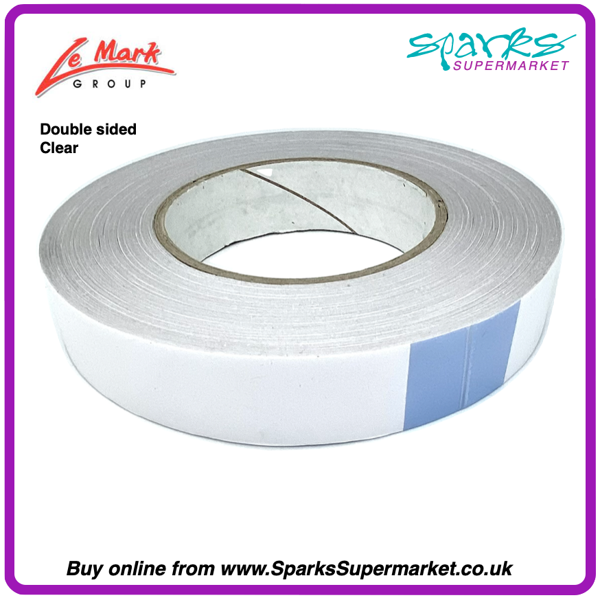 Clear Double-Sided Polypropylene Tape 25mm x 33m Roll – Sparks ...