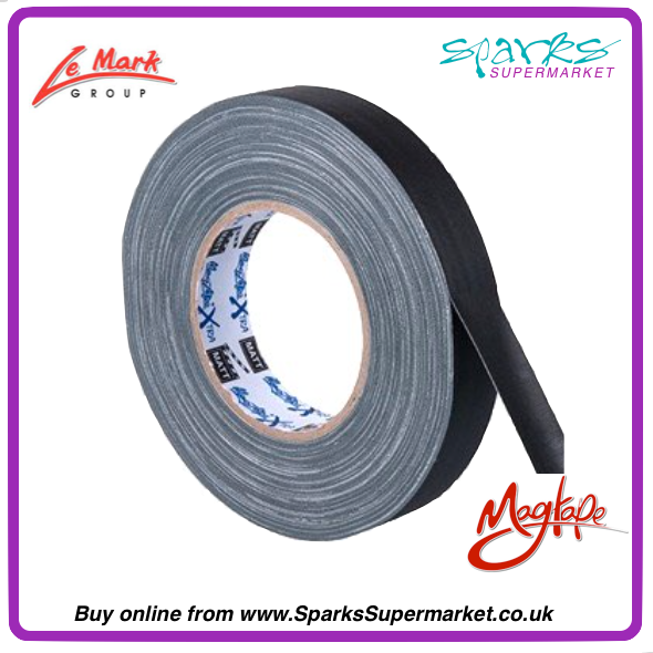 25mm x 50m (1") Black Matt Gaffa Tape - Le Mark Magtape XTRA – Sparks ...