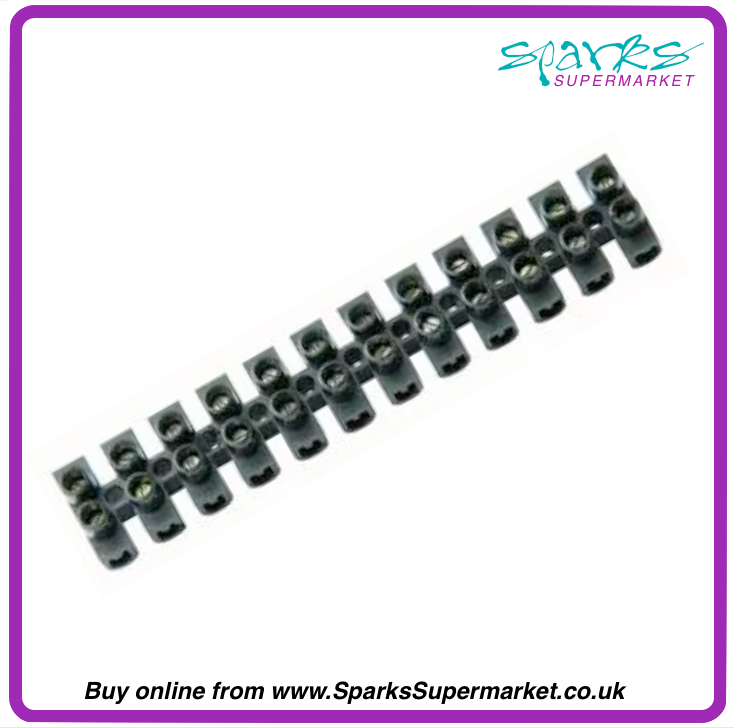 10A TERMINAL BLOCK 12 WAY STRIP – Sparks Theatrical Lighting Supermarket