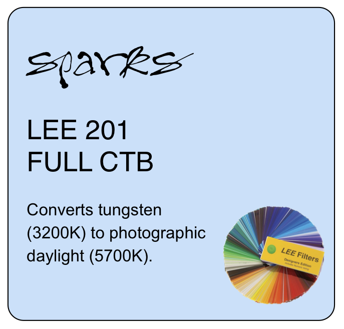LEE 201 FULL CTB – Sparks Theatrical Lighting Supermarket